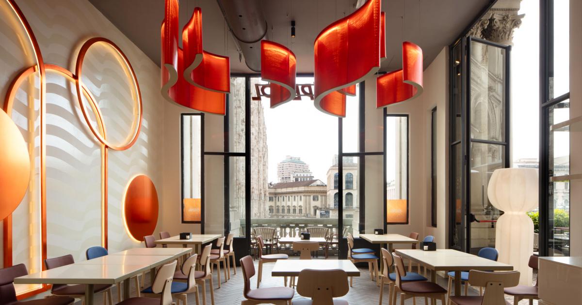 Policarbonato riciclato in stampa 3D alla Terrazza Aperol di Milan